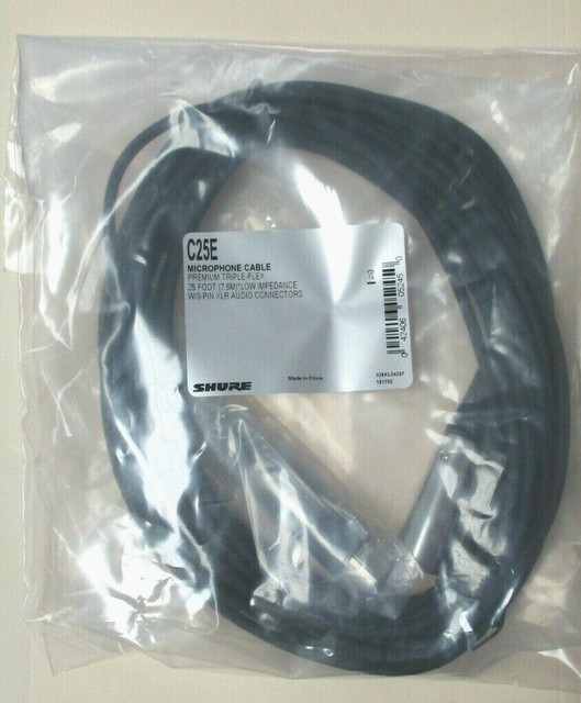 Shure C25E Microphone Cable 25' XLR Connectors for sale online | eBay