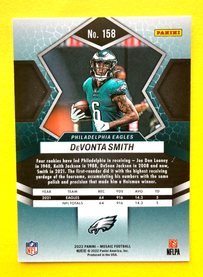 DeVonta Smith 2022 Panini Mosaic card #158 Philadelphia Eagles | eBay