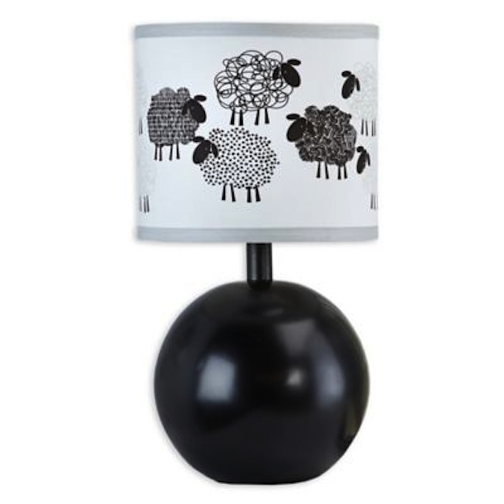 Good Night Sheep- Lamp & Shade (Black & White) by NoJo for sale online ...
