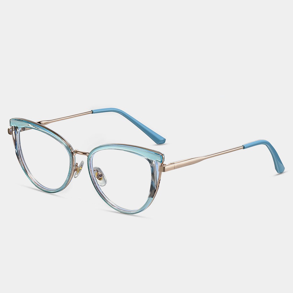 TR90 Retro Cat Eye Anti Blue Light Eyeglasses Women Clear Lens Glasses ...