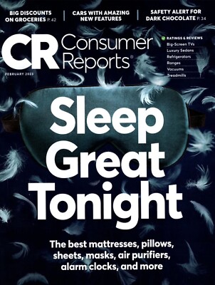 CR CONSUMER REPORTS MAGAZINE | FEB 2023 | SLEEP GREAT TONIGHT | eBay