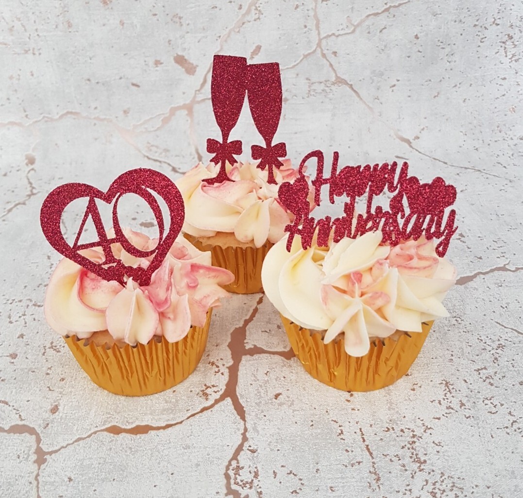 Wedding Anniversary Cupcake Ideas 25th Anniversary Cupcake Toppers