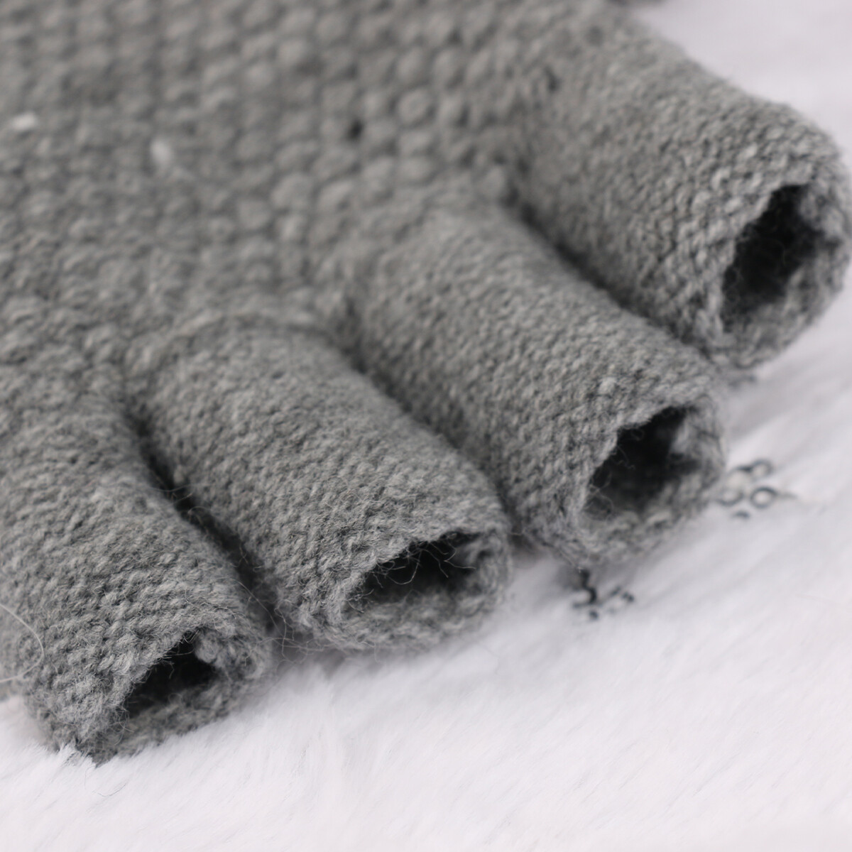 Thermal Fingerless Gloves Mens Womens Knitted Warm Winter Half Finger ...