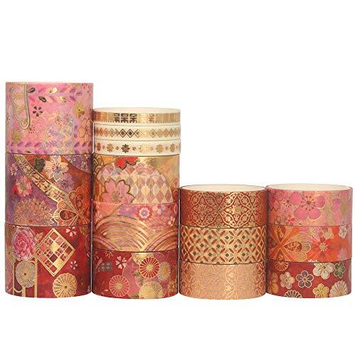 Splendid Gold Washi Tape Set Embroidery Pattern Foil Decorative Tapes ...