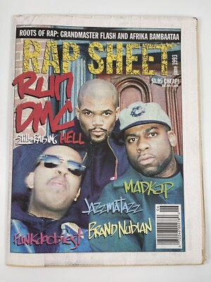 RAP SHEET Magazine Newspaper June '93 RUN DMC Brand Nubian and others ...