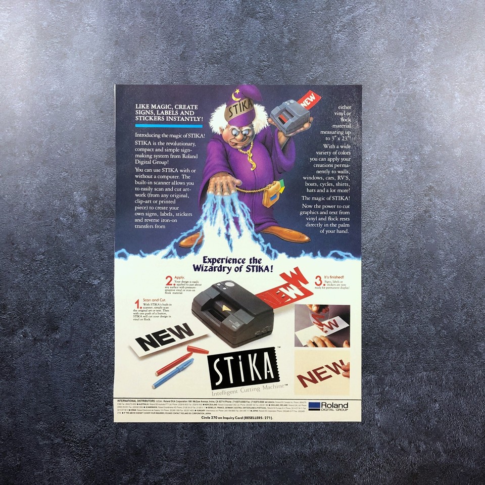 1991 STIKA Craft Cutting Machine PRINT ADVERTISEMENT Retro Computers PC ...