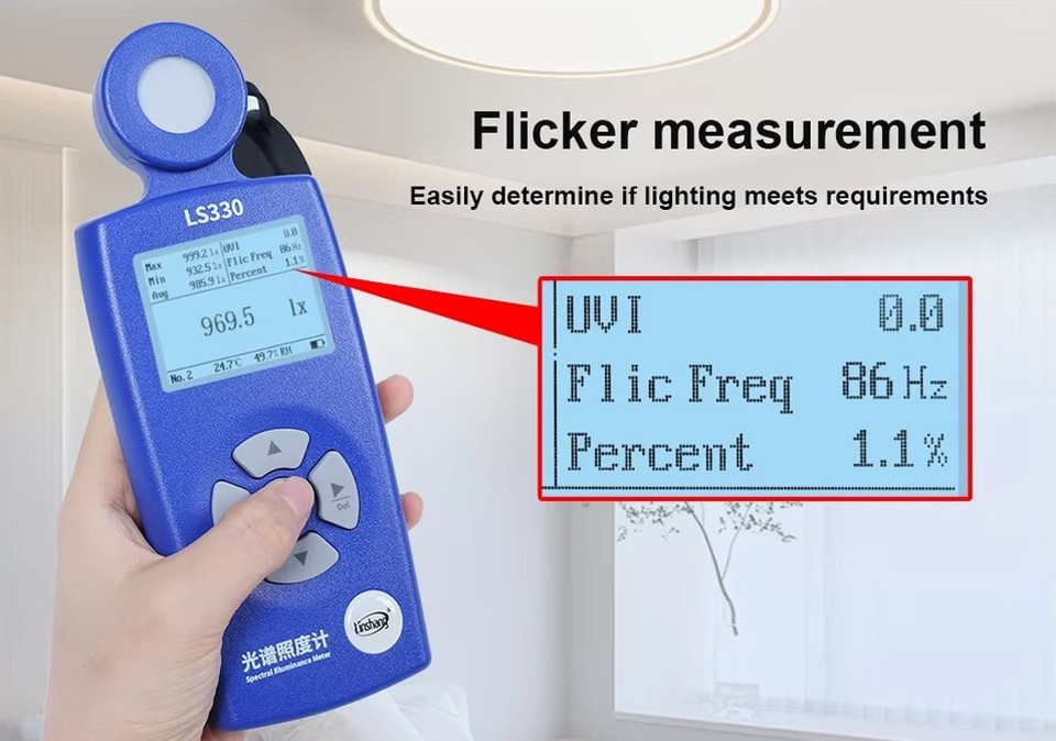 LS330 Spectral Illuminance Meter Light Meter Lux Meter UVI CCT CRI Ra ...