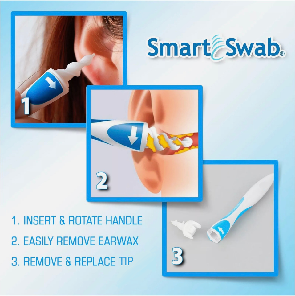 Smart Swab The Original US Patented Safe Spiral Earwax Remover Kit with ...