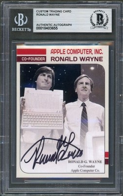 Ronald G. Wayne APPLE Signed Autographed Co-Founder Auto Steve Jobs BAS ...