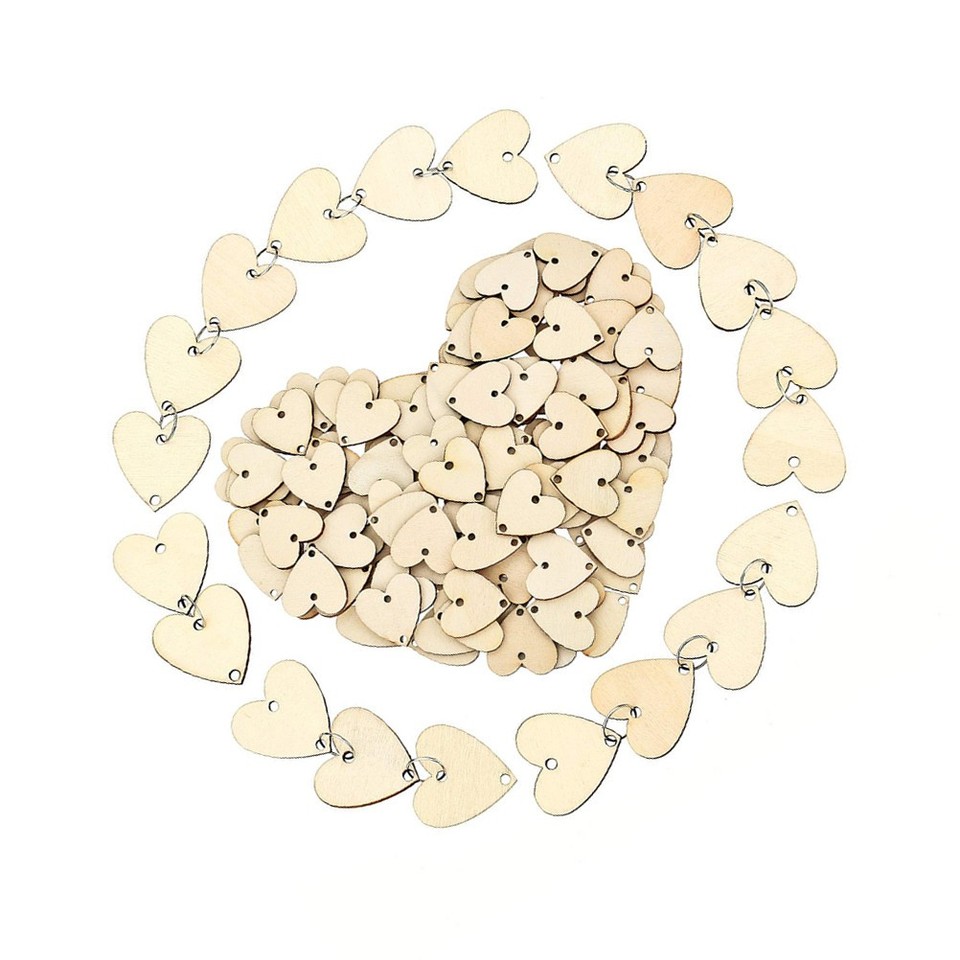 100 Pcs Heart Shape Decoration Party Table Decorations Wood Chip | eBay ...