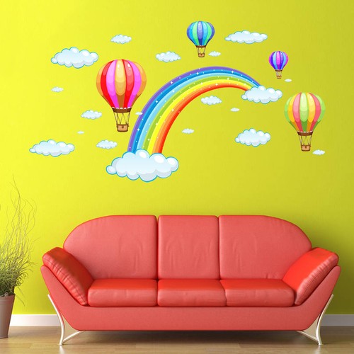 Creative Rainbow Cloud Wall Sticker PVC Removable Window Decals for ...