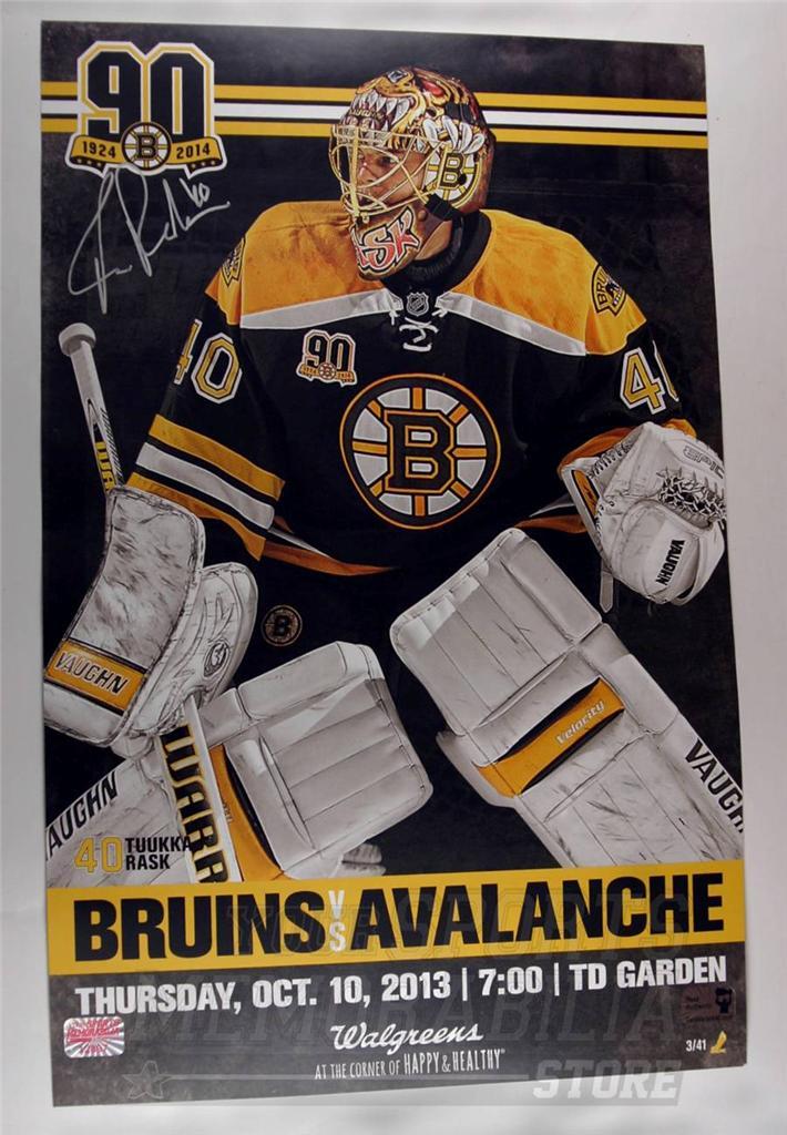 Tuukka Rask Boston Bruins Signed Autographed 90th Year Game Day Roster ...