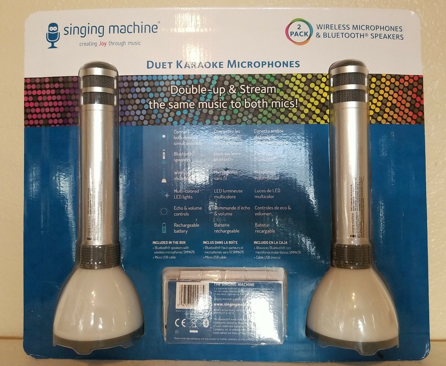 New Singing Machine Duet Karaoke Microphones 2-pack Bluetooth Speakers ...