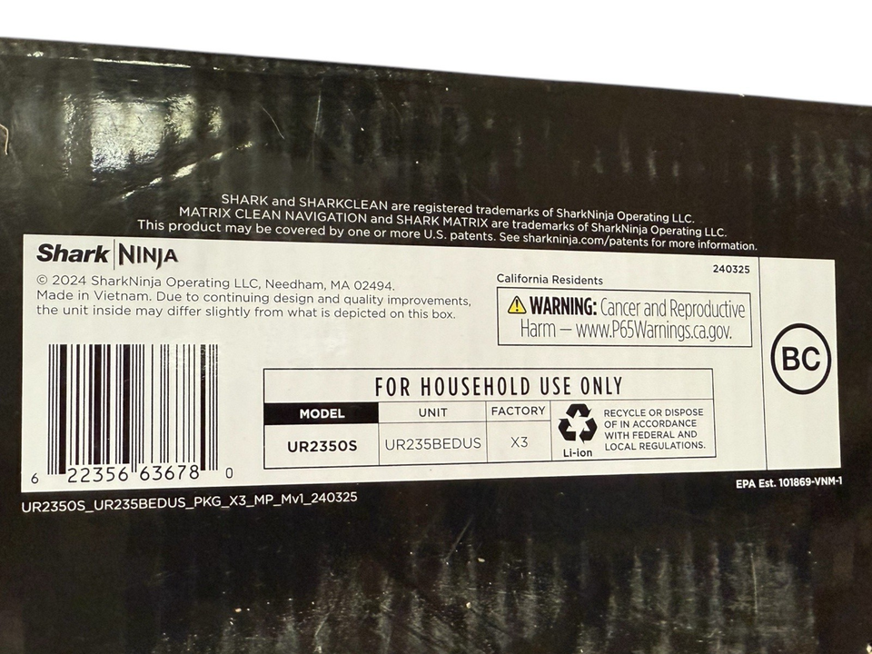 Shark Matrix Self-Emptying Robot Vacuum With 30 Day Dock - UR2350S 🔷 ...