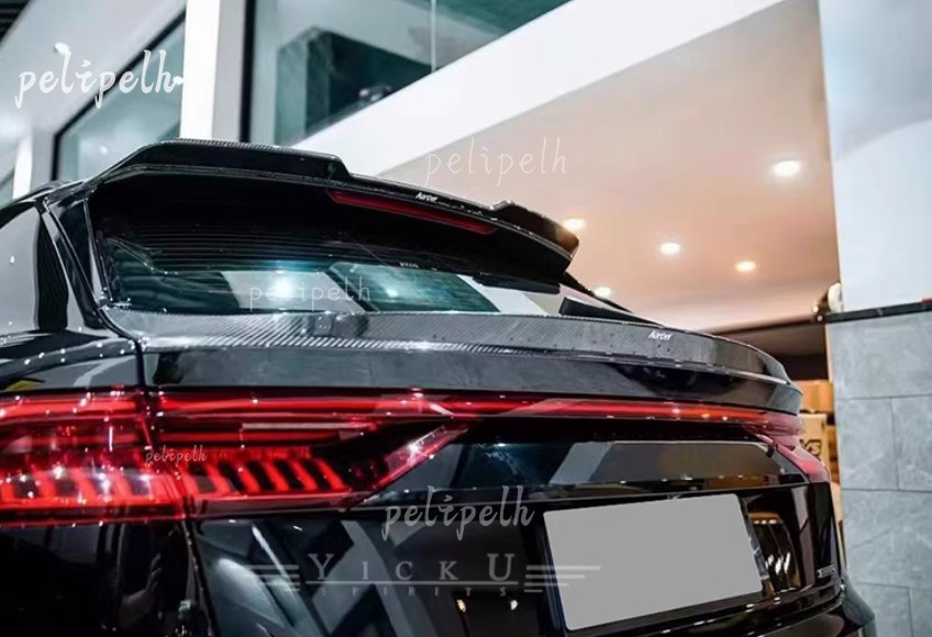 For Audi Q8 SQ8 2019-2026 Dry Carbon Fiber Rear Tail Trunk Spoiler Wing ...