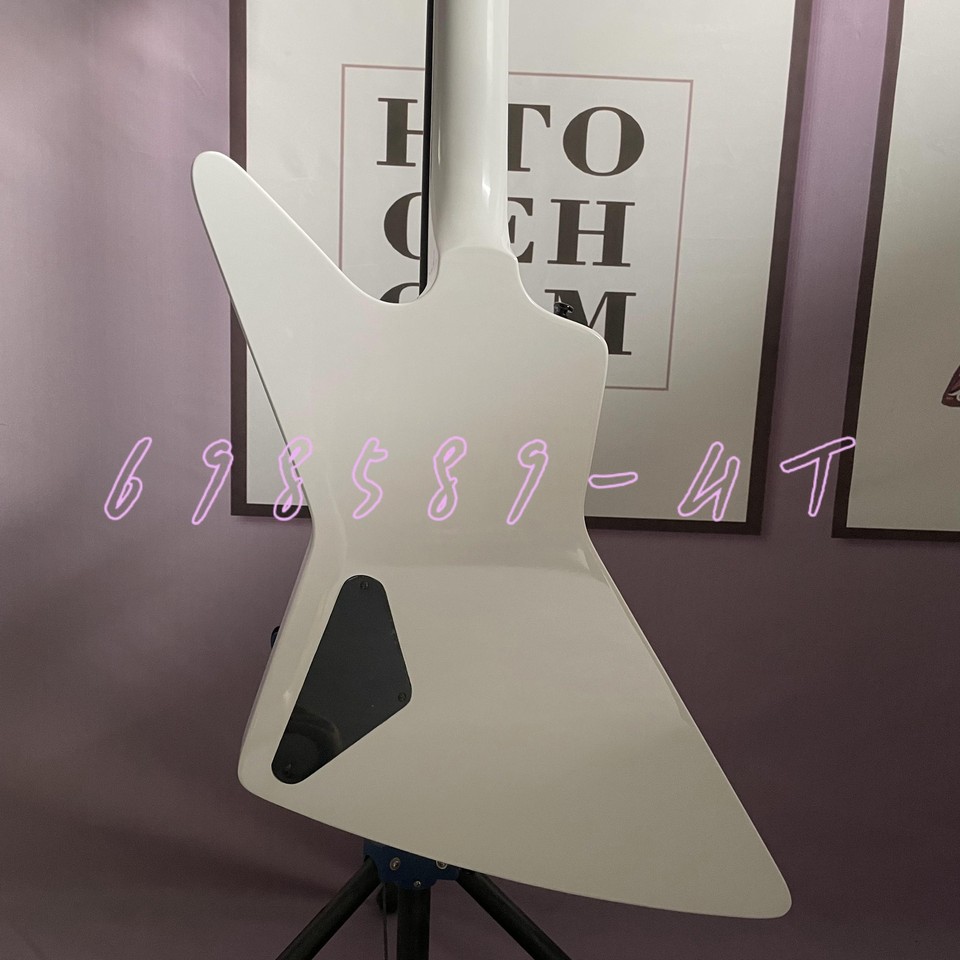 James Hetfield White Explorer Electric Guitar H-H Pickups Black Parts ...