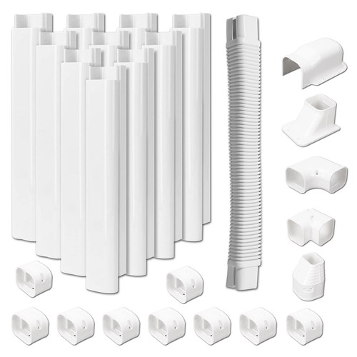 PVC Air Conditioner 17 Feet Line Set Cover Kit For Mini Split Central ...