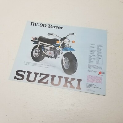1975 Suzuki RV-125 Tracker RV-90 Rover Sales Brochure Advertising 8 ...
