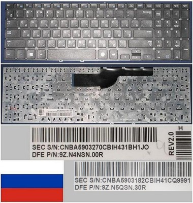 Russian Qwerty Keyboard SAMSUNG 300 Series 15.6" 300E5A 300V5A BA59 ...