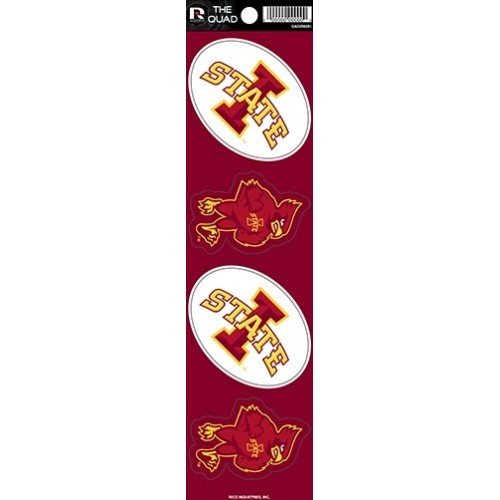 iowa state cyclones ncaa college spirit car auto sticker decal quad set ...
