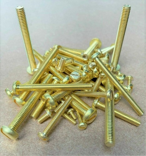 PAN HEAD MACHINE SCREWS SOLID BRASS SLOTTED PAN HEAD BOLTS M3 M4 M5 M6 ...