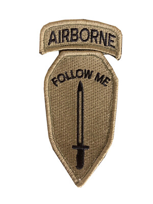 Infantry School "Follow Me" w/ Airborne Tab OCP Patch w/ Hook Fastener ...