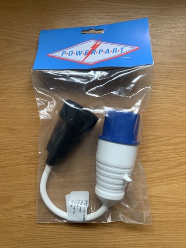 Main Hook Up Euro Conversion Lead Adaptor Camping Caravan Site Electric ...