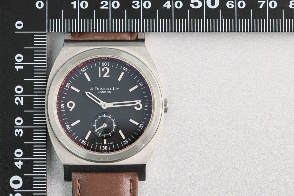 **NEAR MINT** Dunhill RPM 8034 Silver Quartz Small Second Black Dial ...