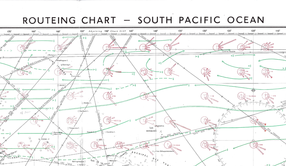 5128(4) Roueting Chart South Pacific Ocean April Chart Map Marine Wall ...