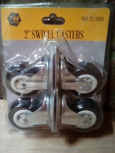 2" Swivel Casters TW Tuff Work Set of 4 New in Package Rubber Wheels | eBay