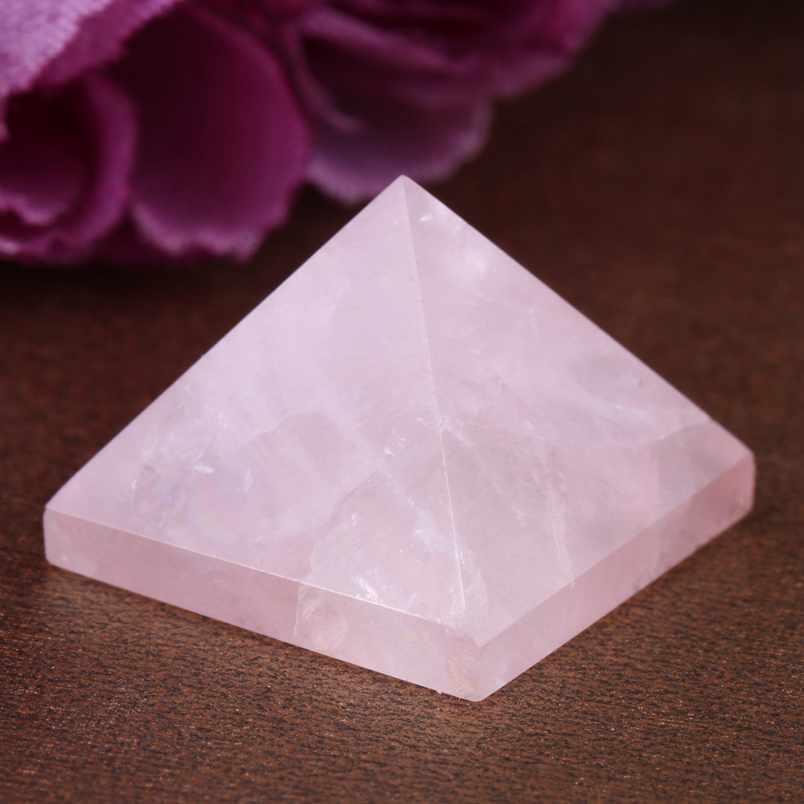 Crystal Rose Quartz Pyramid Carving Figurines Home Office Decoration ...