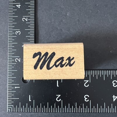 Rubber stamp Name Max Stamp Pad Company Vtg Script | eBay