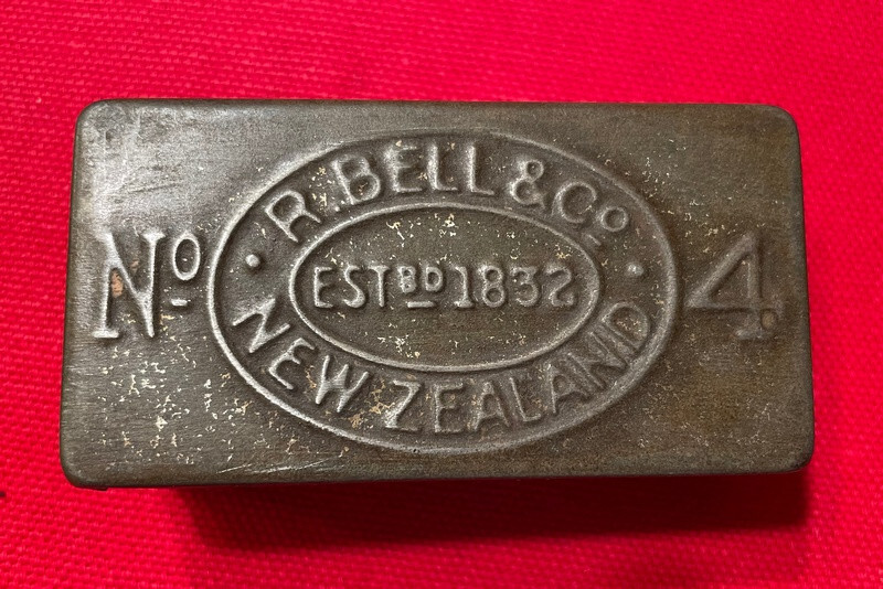 ANTIQUE R. BELL & Co NEW ZEALAND TIN MATCHBOX MATCH BOX HOLDER STRIKER ...