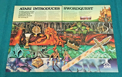 1982 Vintage : SWORDQUEST "Video Game" 2 Page PRINT AD @ Atari | eBay
