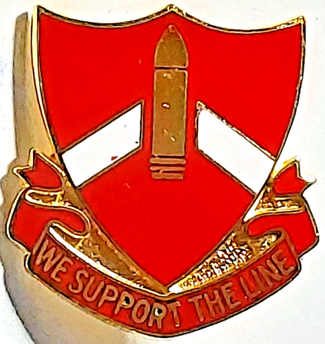 Army 28th Field Artillery Unit DUI Crest (S-21) "WE SUPPORT THE LINE ...