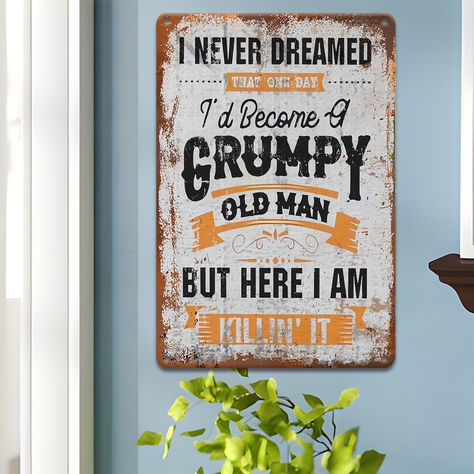 Vintage Grumpy Old Man Theme Multipurpose Tin Metal Signs Home Décor ...