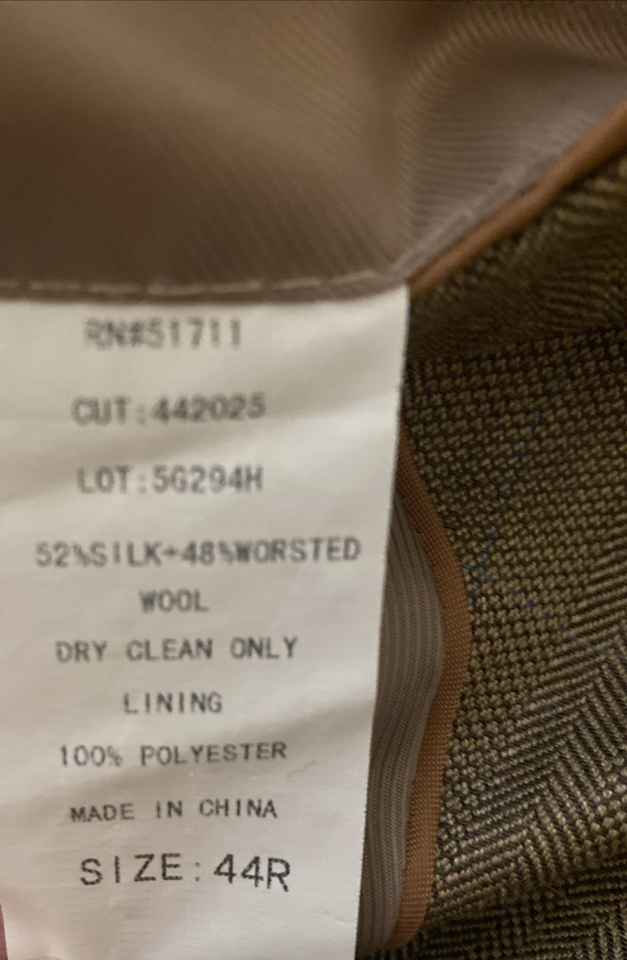 T. Harris London Sport Coat Sz 44 Silk Wool Windowpane Plaid Blazer ...