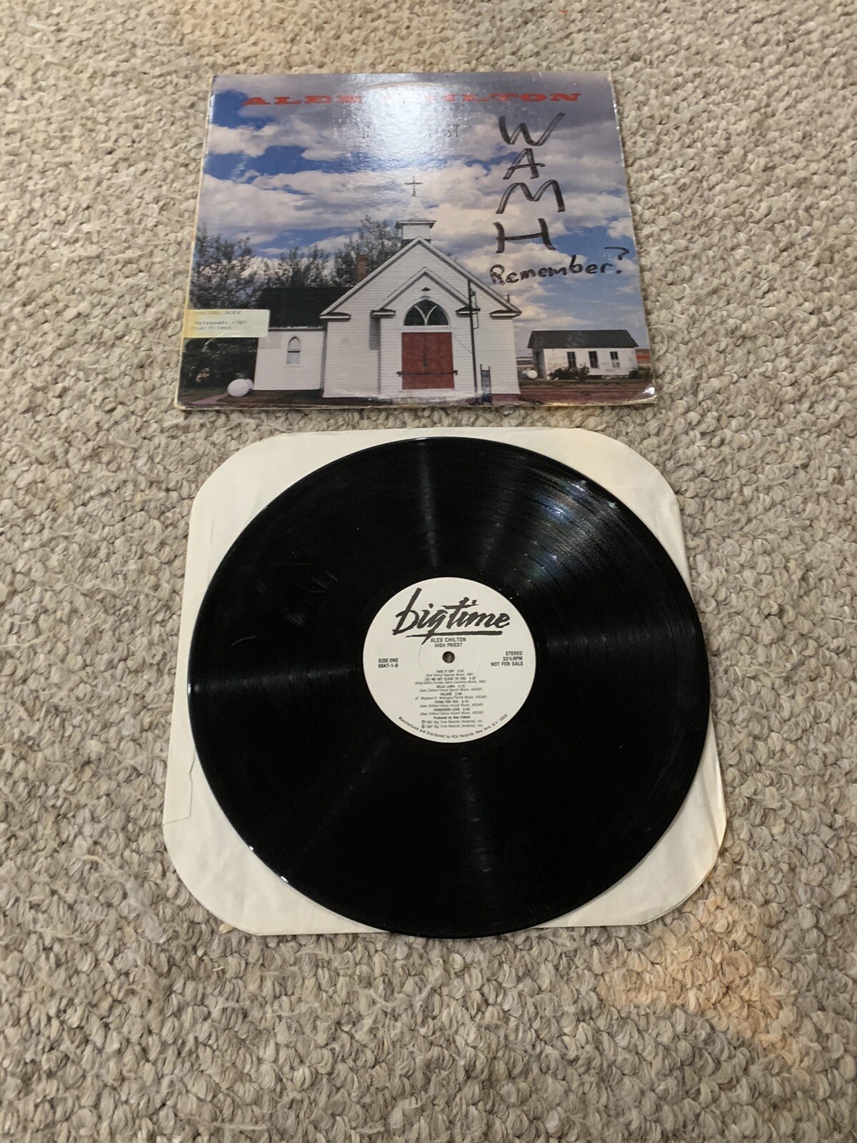 Alex Chilton - High Priest LP - Big Time WLP Promo Vinyl Record Big ...