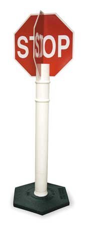 4-Way Stop Sign with Base 56" x 11" Red | eBay