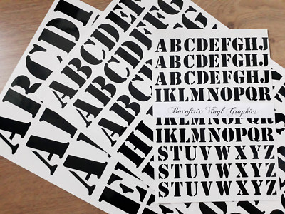 1" 25mm, 2" 50mm, 3" 75mm SELF ADHESIVE VINYL STENCIL LETTERS STICKERS ...