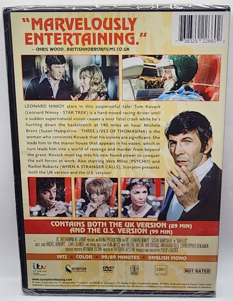 Baffled (DVD, 1973, UK & US Versions) Leonard Nimoy, Vera Miles, Rachel ...