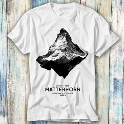 Matterhorn Swiss Alps Ski Zermatt GPS T Shirt Meme Gift Top Tee Unisex ...