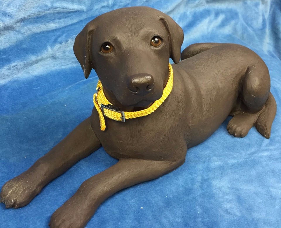 Labrador Retriever (Chocolate) Dog Figurine Cold Cast Stone Resin | eBay