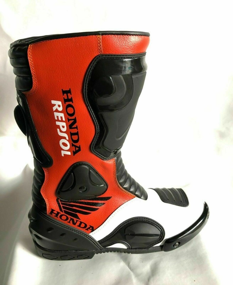 Honda Repsol Shoes Leather Riding Motorcycle Boots Motorbike Racing ...