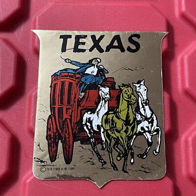 Texas Stagecoach Timberline Corp 2.5 x 3 Sticker Gold Shiny Travel ...