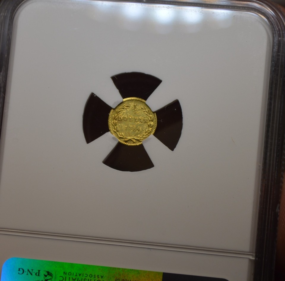 1864 ROUND INDIAN G25c BG-821 Pioneer Gold Coin California NGC MS62 ...