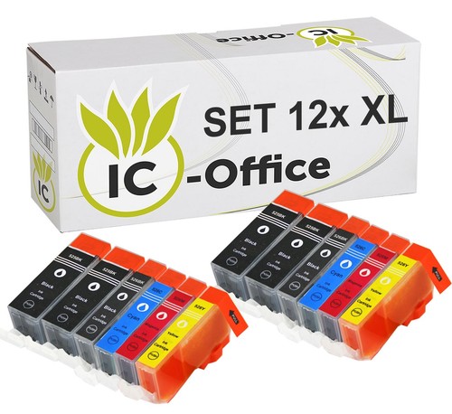 12 PGI 525XL CLI 526XL +Chip für CANON PIXMA IX6500 MX884 MX885 MX895 ...
