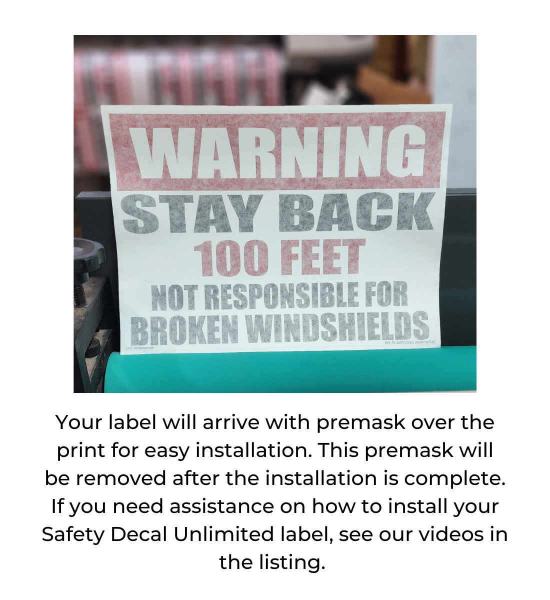 WARNING STAY BACK 100 200 300 500 FEET NOT RESPONSIBLE BROKEN ...