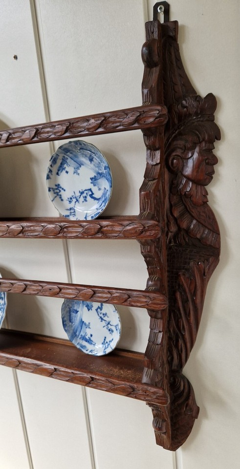 Antique Hanging Plate Rack Wall Shelves 1800s Dutch colonial | eBay