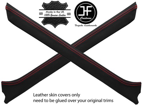 RED STITCH 2X A PILLAR REAL LEATHER COVERS FITS RANGE ROVER CLASSIC ...